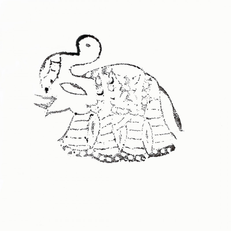 small elephant stamp wooden stamp hand carved from India