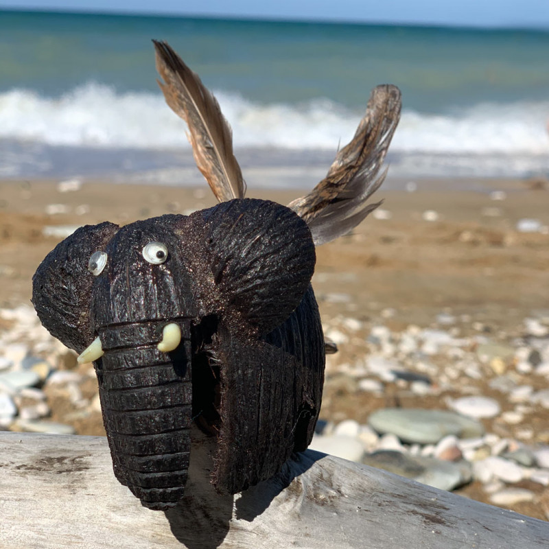 coco elephant Windspiel Mobile, lustiger Kokosnusselefant