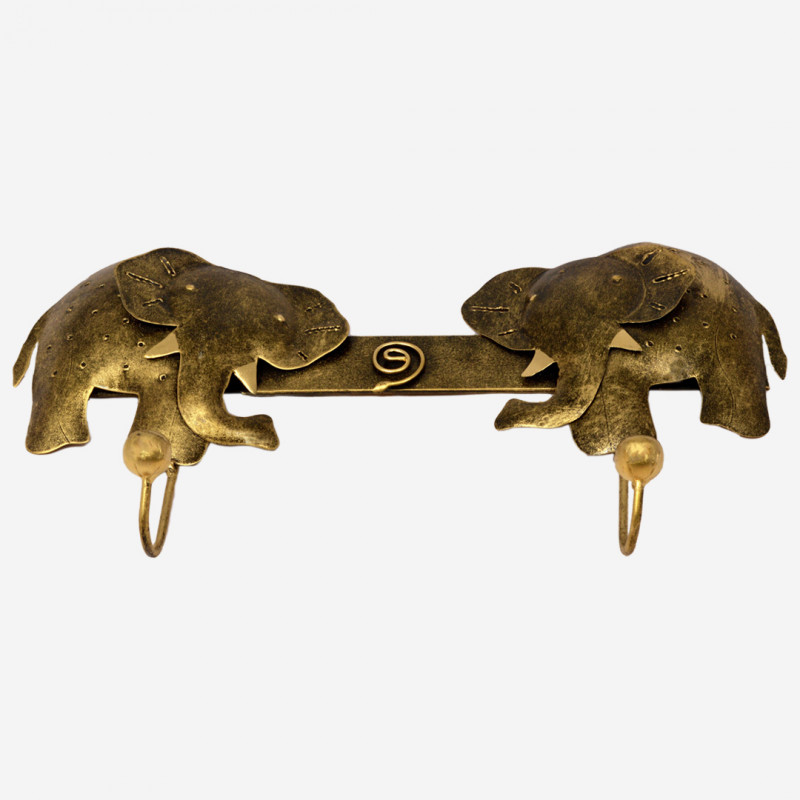 elephant coat hook metal with elephants