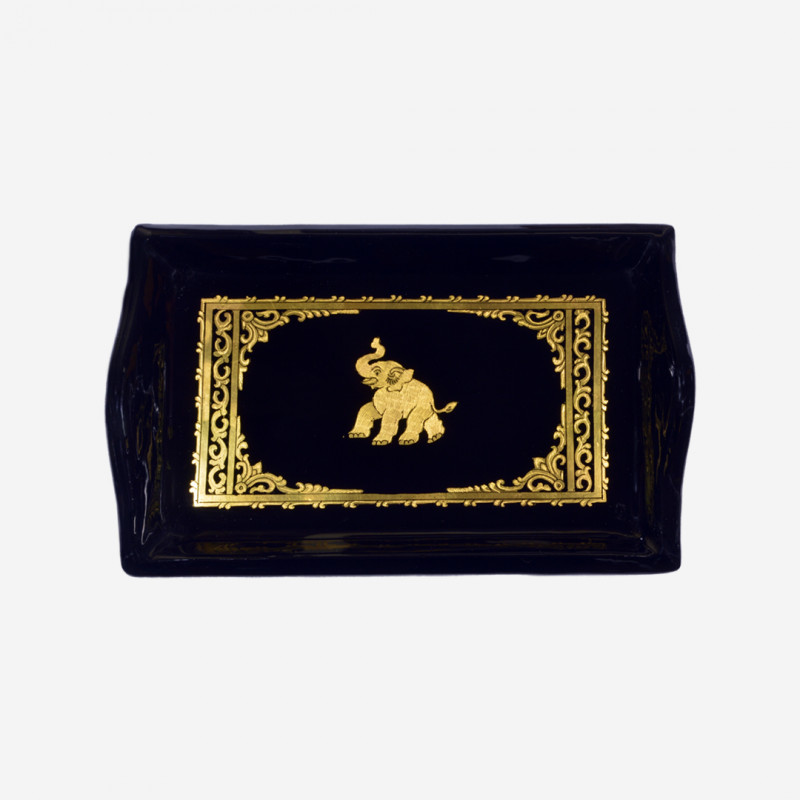burmese elephants tray Lacktablett mit Elefant