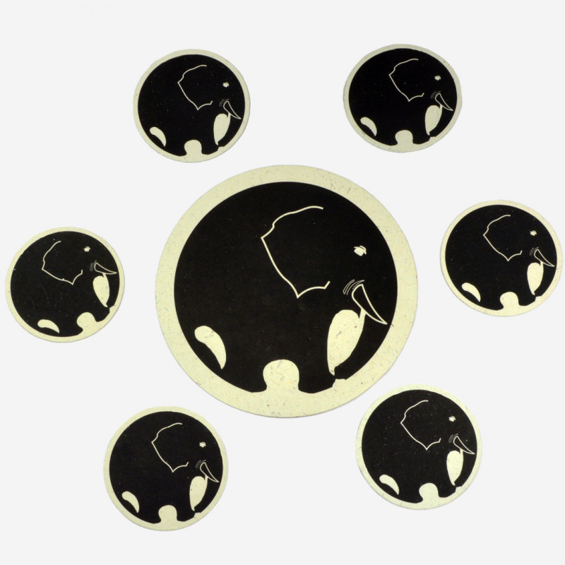 ELEPHANT coasters set made of paper with elephant