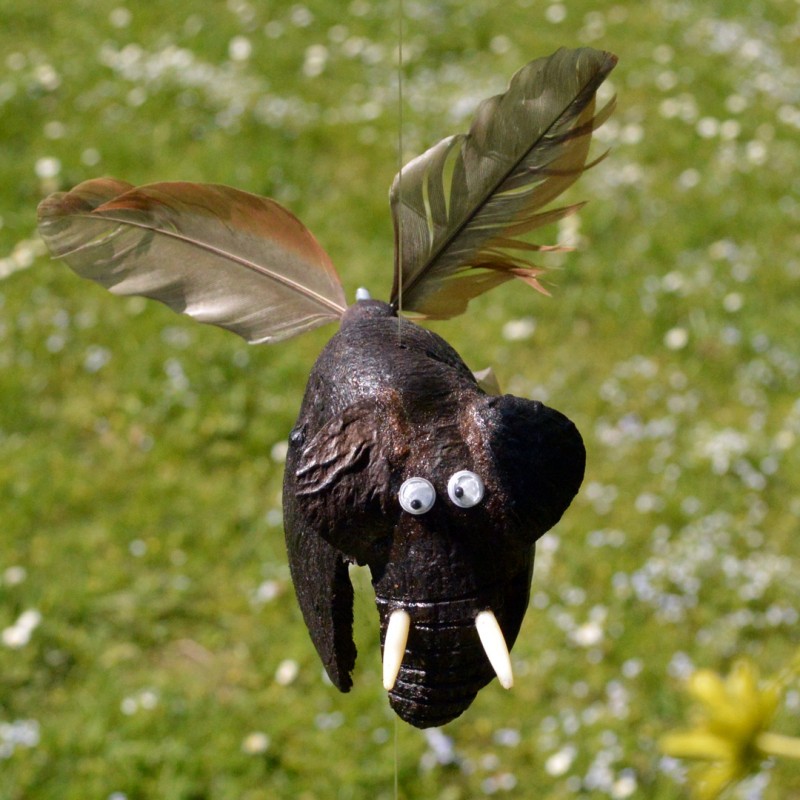 coco elephants Windspiel Mobile, lustige Kokusnusselefanten