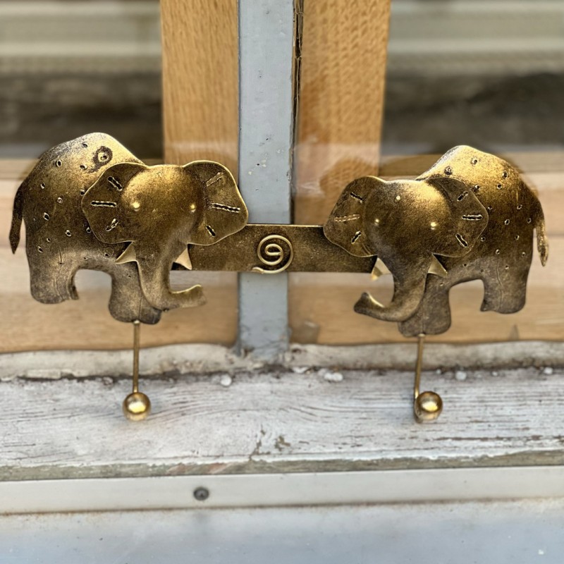 elephant coat hook metal with elephants