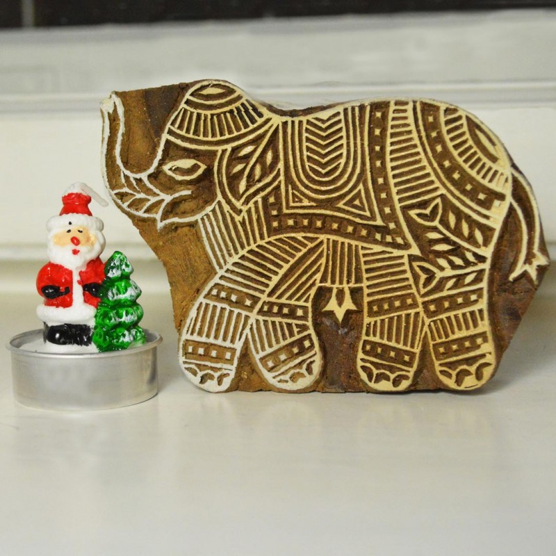 big elephant stamp wooden stamp for fabric and paper